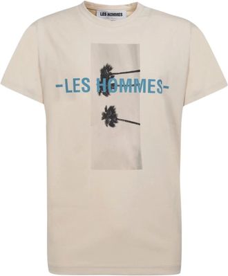 Les Hommes Homme, Tops, Beige, Taille: XL Palm Print T-shirt