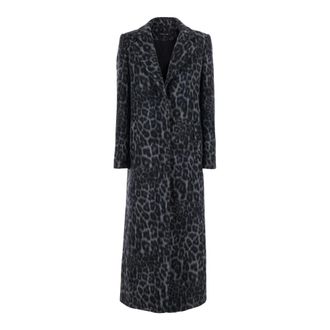 Federica Tosi Animal Print Wollmantel in Grau - - Coats - Damen - Grau - S
