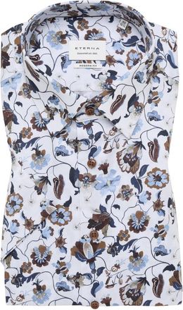 Eterna B&uuml;gelfreies Kurzarmhemd aus Baumwolle mit Blumenprint, Modern Fit in
