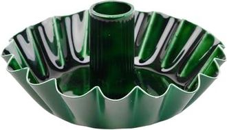 Talking Tables Kerzenhalter aus Metall, gewellt, dunkelgr&uuml;n, handgefertigt in Indien mit Emaille-Finish, Elegante Tischdekoration, Weihnachten, Mittelst&uuml;ck, vielseit