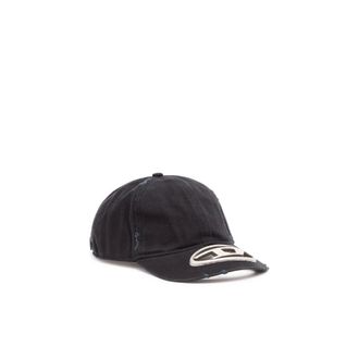 Diesel Homme, Accessoires, Noir, Taille: M Casquette de Baseball Noire avec D&eacute;coupe Ovale