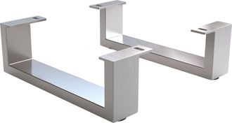 DELIFE Fu&szlig; Kufe Edelstahl geb&uuml;rstet 12,5 cm f&uuml;r Kastenm&ouml;bel der Tiefe 45 cm (2er Set)