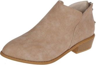 Generic Bottines Chelsea pour femme, bottines &agrave; talons - &Eacute;l&eacute;gantes bottes mi-mollet tendance polyvalentes chaussures de travail de bureau avec fermeture &eacute;clai