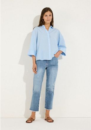 More & More Klassische Bluse weite, gestreifte 3-4 Arm Hemdbluse