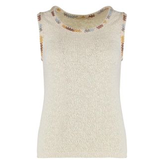 Kristina Ti Baumwoll Stricktop - - Tops - Damen - Wei&szlig; - L