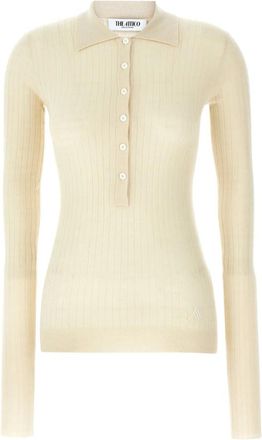 The Attico Femme, Tops, Blanc, Taille: 36 FR Pull c&ocirc;tel&eacute;