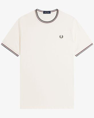 Fred Perry Softes T-Shirt mit Logo-Stickerei und Kontrastb&uuml;ndchen in