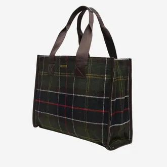 Barbour Womens Tote Bag Turnberry Wool-Blend Check Multicolour Polyester Handbags Hand