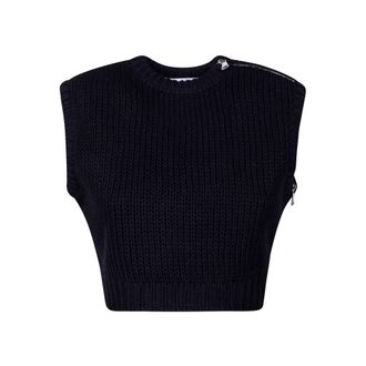 Max Mara Femme, Pulls, Noir, Taille: 36 FR Pull sans manches en fil de viscose