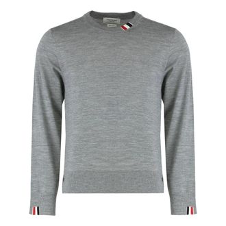 Thom Browne Virgin Wool Crew Neck Sweater - - Knitwear - Herren - Grau - XL