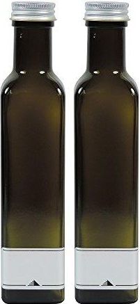 mikken Art Ölflaschen 2x 250ml grün-braune Glasflasche zum selbst befüllen, inkl. 2 Beschriftungsetiketten