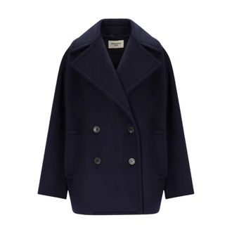 Max Mara Alpe Zweireihiger Cabanjacke - - Coats - Damen - Blau - 2XS