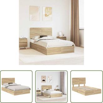vidaXL Schubladenbett - Aufbewahrungsbett Sonoma-Eiche 120 x 200 cm Holzwerkstoff