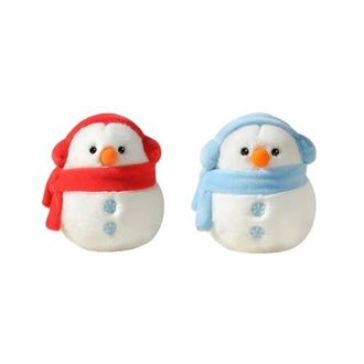 Generic Porte-clés bonhomme de neige en peluche - Joli bonhomme de neige en forme de bonhomme de neige, adorable paire rouge et bleue pour breloque de sac, dé