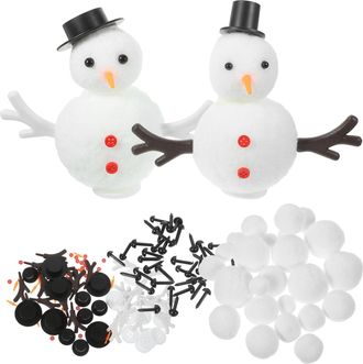 BESPORTBLE Schneemann zum Basteln mit Mini-h&uuml;ten Kunststofffl&uuml;geln und Nase f&uuml;r DIY-Dekoration zu Weihnachten und Festen