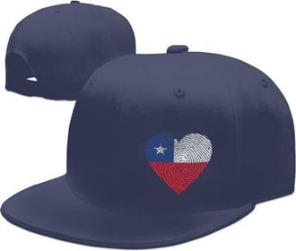 Generic Drapeau du Chili en Forme De Coeur Homme Femme Strapback Cap Protection Solaire Snapback Chapeau Anti-UV Casquette De Baseball pour P&ecirc;che Adulte Sport