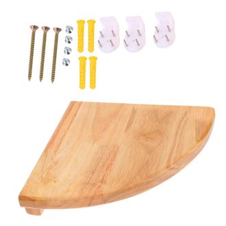 Angoily Elegantes F&auml;cherf&ouml;rmiges Eckregal zur Wandmontage Vintage Wandregal f&uuml;r Wohnzimmer und Homeoffice Schwebendes Holzregal mit Dekorativer Oberfl&auml;che 18c