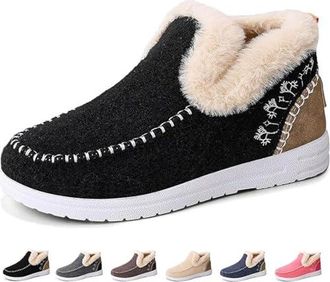 Generic Bottes orthop&eacute;diques en polaire &agrave; enfiler pour femme, chaussures dhiver doubl&eacute;es de fourrure avec soutien de la vo&ucirc;te plantaire, bout rond, antid&eacute;rapa