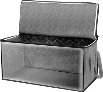 Garneck Faltbare Aufbewahrungsbox f&uuml;r Kleidung und Decken Kleiderschrank Organizer aus Robustem Vliesstoff Gro&szlig;e Quiltbox mit Deckel f&uuml;r Schlafzimmer und Haus