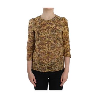 Dolce & Gabbana Sizilianische Mosaikdruck Seidenbluse - - Blouses & Shirts - Damen - Mehrfarbig - XS