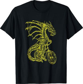 Seembo Dragon Cycling Fahrrad Lustiges Biker Tierfahrrad T-Shirt