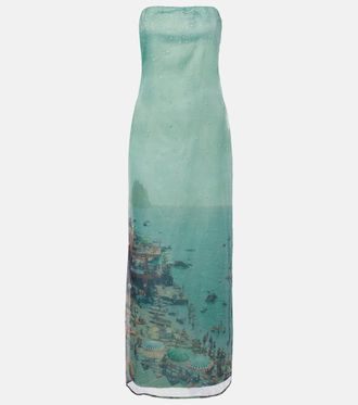 Staud Robe longue Amara en organza &agrave; ornements