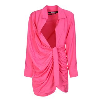 Jacquemus Femme, Robes, Rose, Taille: 36 FR Robe Rose Drap&eacute;e Col en V
