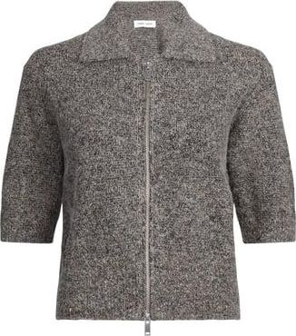 Sams&oslash;e & Sams&oslash;e Cardigan cintr&eacute; manches court en lain&eacute; m&eacute;lang&eacute;e