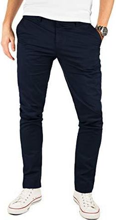 Yazubi Pantalon Chino Bleu pour Hommes - Pantalon Chino Kyle par YZB Jeans - Pantalon en Coton avec Stretch, Bleu (Night Sky 4R193924), W40/L30