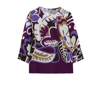 Luisa Cerano Exklusive Bluse mit floralem Print - - Blouses & Shirts - Damen - Lila - XL