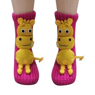 Generic Chaussette Pantoufle Femme Cocooning Chausson Homme Chaussettes Hiver Chaude No&euml;l Cadeaux Noel Fourr&eacute;es Antid&eacute;rapante De Antid&eacute;rapantes Foot Fantaisie