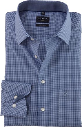 Olymp Herren Oberhemd Langarm Luxor,Vichy Karo,modern fit,New Kent,royal 19,44