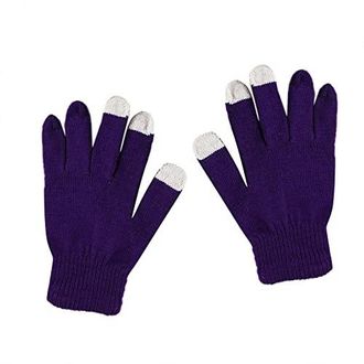 Generic Gants Hiver Homme Femme, Gants Tactiles Chauds Tricot&eacute;s Thermiques Anti Froid avec Doublure Polaire pour Sport en Plein Air, Course, V&eacute;lo, Running - Q