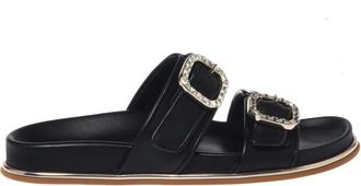 Baldinini Femme, Chaussures, Noir, Taille: 38 1/2 EU Leather Mule