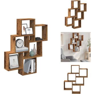 vidaXL W&uuml;rfelregal Altholz-Optik 78x15x93 cm Holzwerkstoff - Wandregal - Wandregale - W&uuml;rfelaufbewahrung - W&uuml;rfelregal