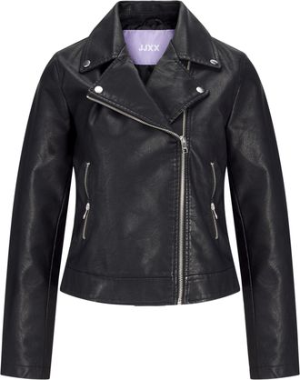 Jack & Jones Damen Jjxx Jxgail Faux Leather Biker Jacket Noos Kunstlederjacke, Schwarz, XL EU