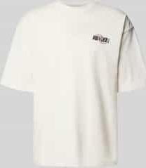 Review Oversized T-Shirt mit Label-Print und Rundhalsausschnitt