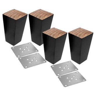 Artibetter COHEALI 4 Quadratische Sofabeine aus Massivholz 10cm Holzf&uuml;&szlig;e f&uuml;r Kommoden St&uuml;hle Sofas und Tische mit Bodenschonenden Gleitern Ersatzm&ouml;belbeine f&uuml;r S
