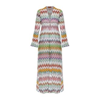 Missoni Femme, Pulls, Multicolore, Taille: 40 FR Long Cardigan avec Fil Lurex
