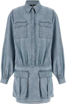 7 For All Mankind Robe Au Genou - Bleu Clair