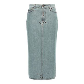 Moschino Cotton Denim Skirt - - Skirts - Damen - Blau - S