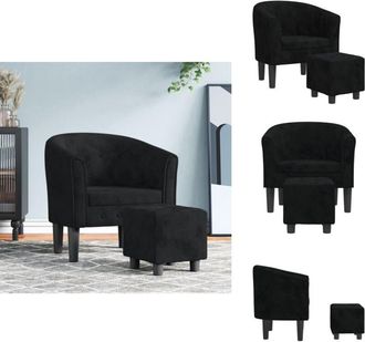 vidaXL Fauteuil avec repose-pied noir velours - Fauteuil Convertible - Fauteuil Relax - Fauteuil Velours - Canapé Lit - Meuble Salon