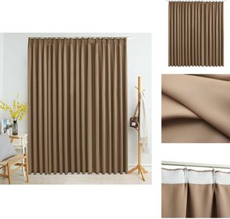 vidaXL Verdunkelungsvorhang mit Haken Taupe 290 x 245 cm - Verdunkelungsvorhang - Polyester Vorhang - Wohnraum Vorhang - Schlafzimmer Vorhang - Tapete