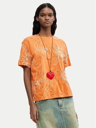 Desigual T-Shirt Genova 26SWTK48 Orange Regular Fit
