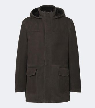 Thom Sweeney Parka en daim &agrave; capuche