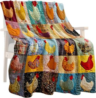 Generic H&uuml;hnerdecke,Flanell Maschinenwaschbare Decke | Niedliche H&uuml;hnerdecke | Ideal F&uuml;r Den Gebrauch Mit Familie Und Freunden F&uuml;r Picknick Auf Bett Im Haus S