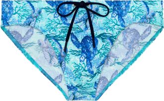 HOM Herren Slip De Bain Tartane Schwimm-Slips, Blue Print, XXL