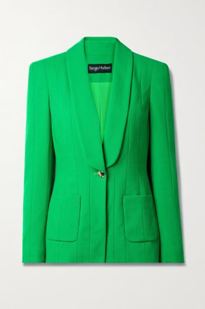 Sergio Hudson Blazer Aus Woll-cr&ecirc;pe Mit Stretch-anteil - Gr&uuml;n