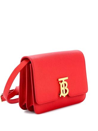 Burberry TB Flap Bag Leather Small crossbody bag - Rouge