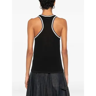 adidas Ribbed Cotton-Blend Tank Top - Black